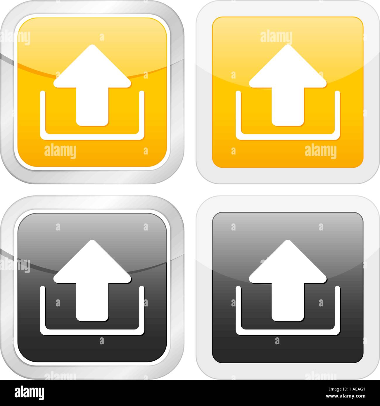 square icon upload set on white background. Vector illustration Stock ...