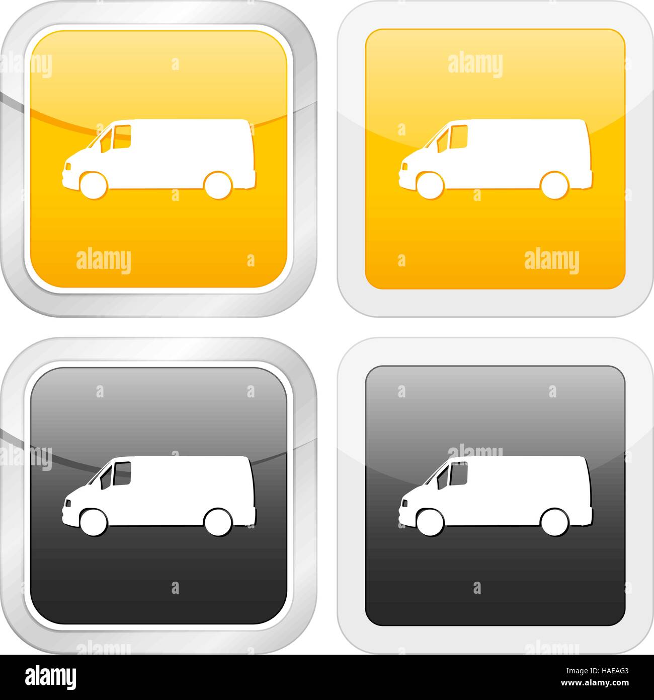 Yellow van on background Cut Out Stock Images & Pictures - Alamy