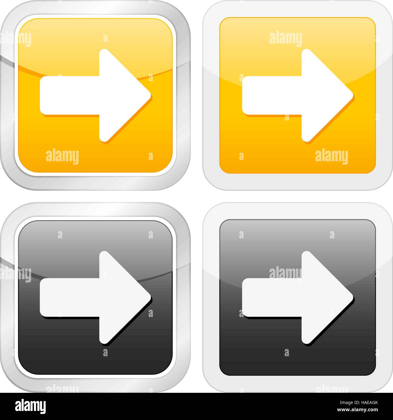 square icon arrow right set on white background. Vector illustration ...