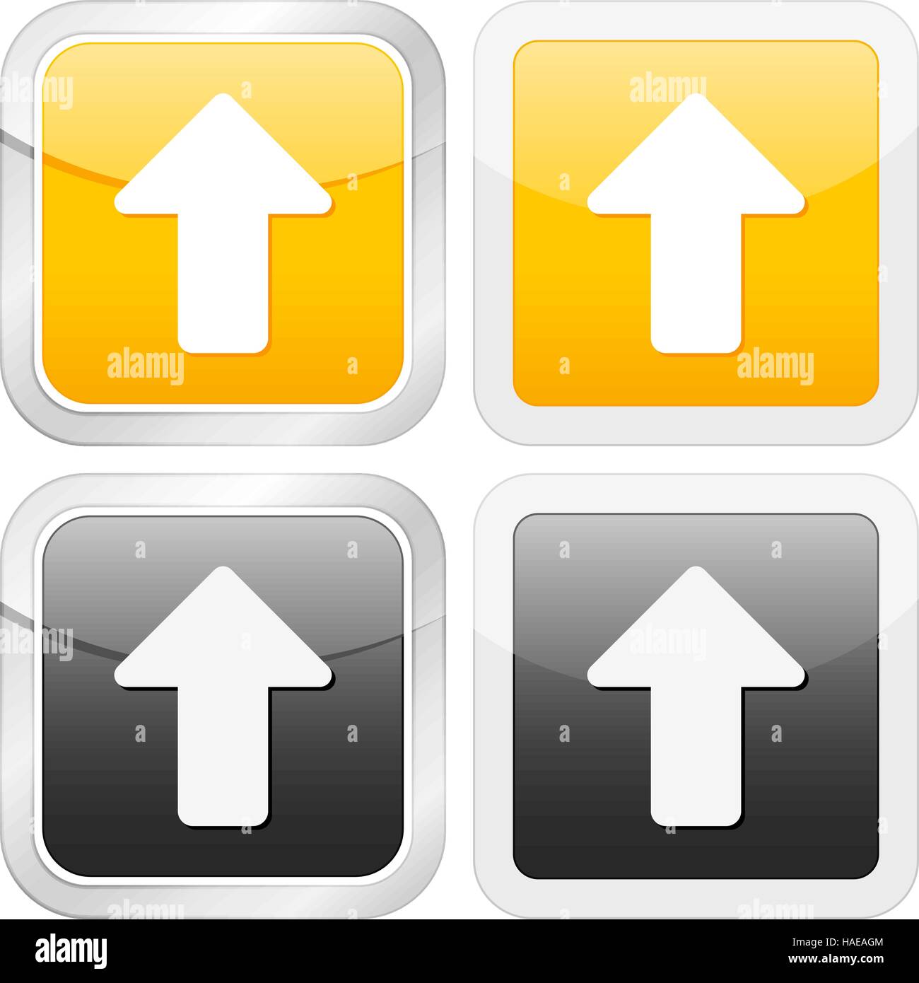 square icon arrow up set on white background. Vector illustration Stock ...