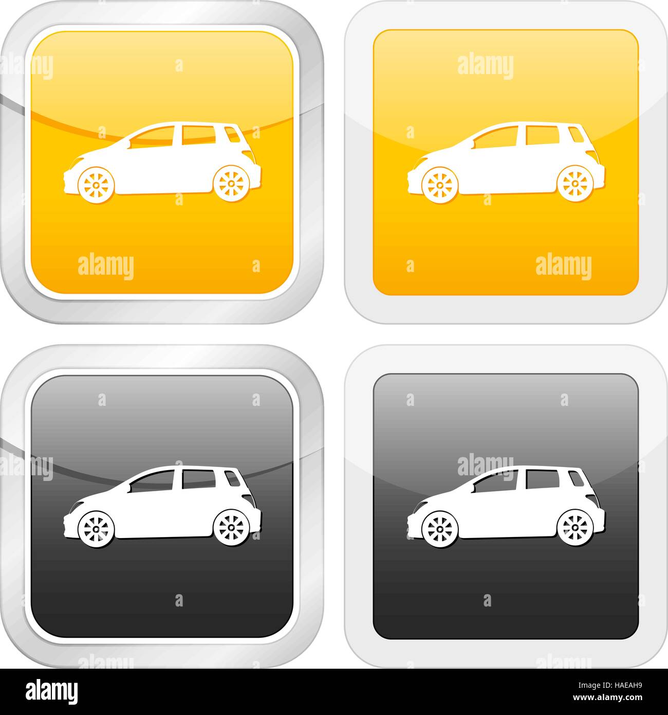 square icon car set on white background. Vector illustration Stock ...