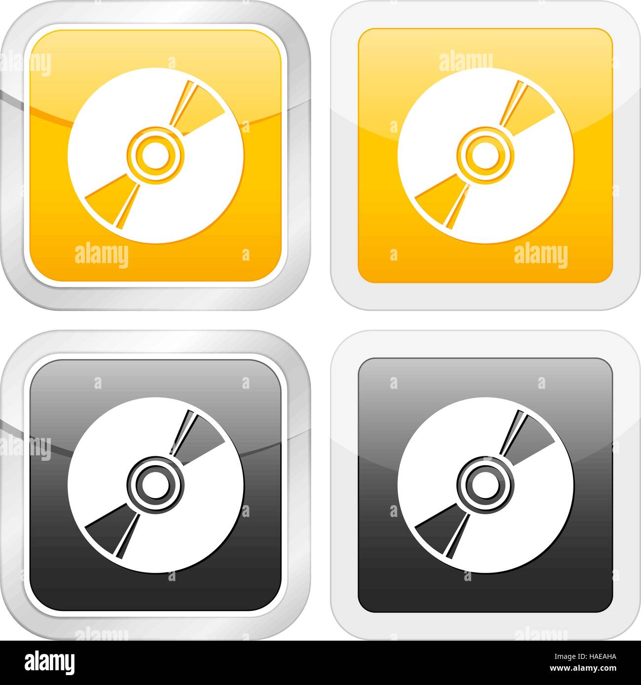 square icon Cd set on white background. Vector illustration Stock ...