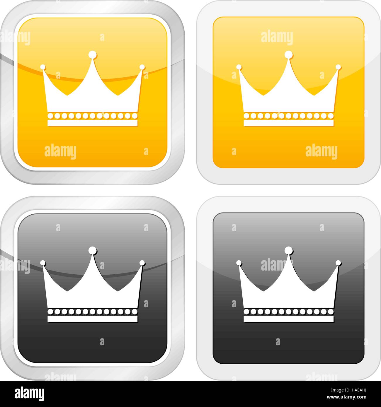 square icon crown set on white background. Vector illustration Stock ...