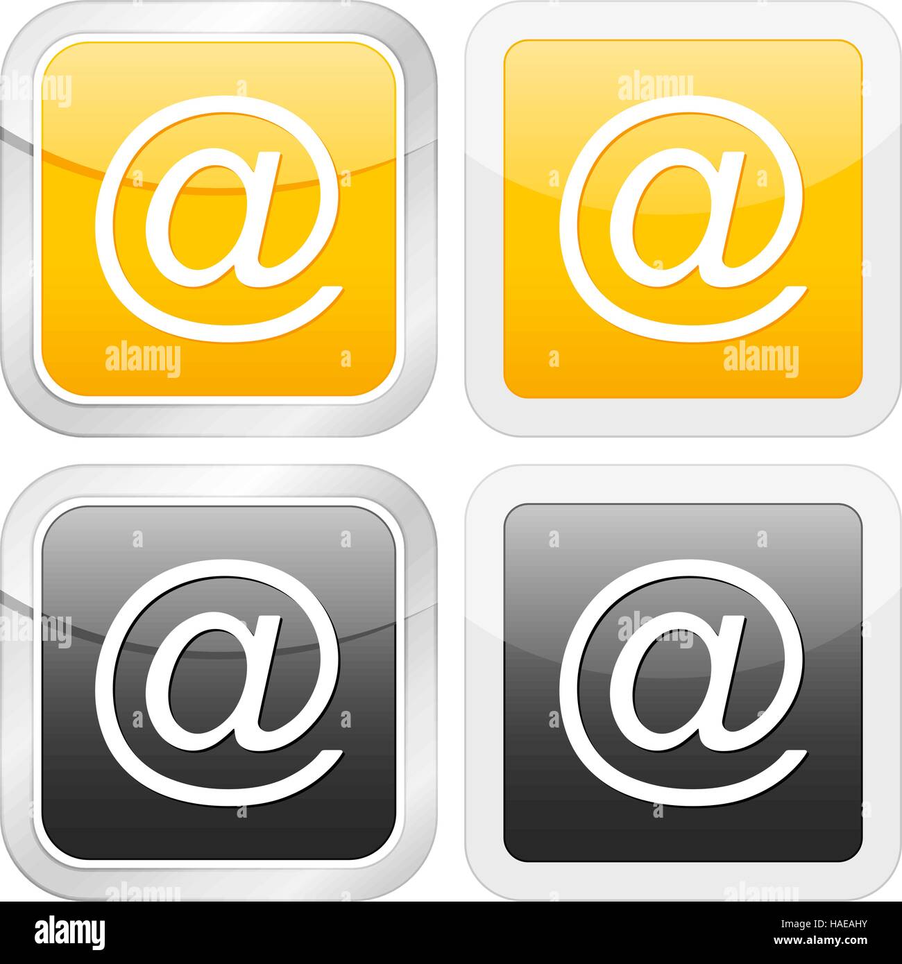 square icon email set on white background. Vector illustration Stock ...