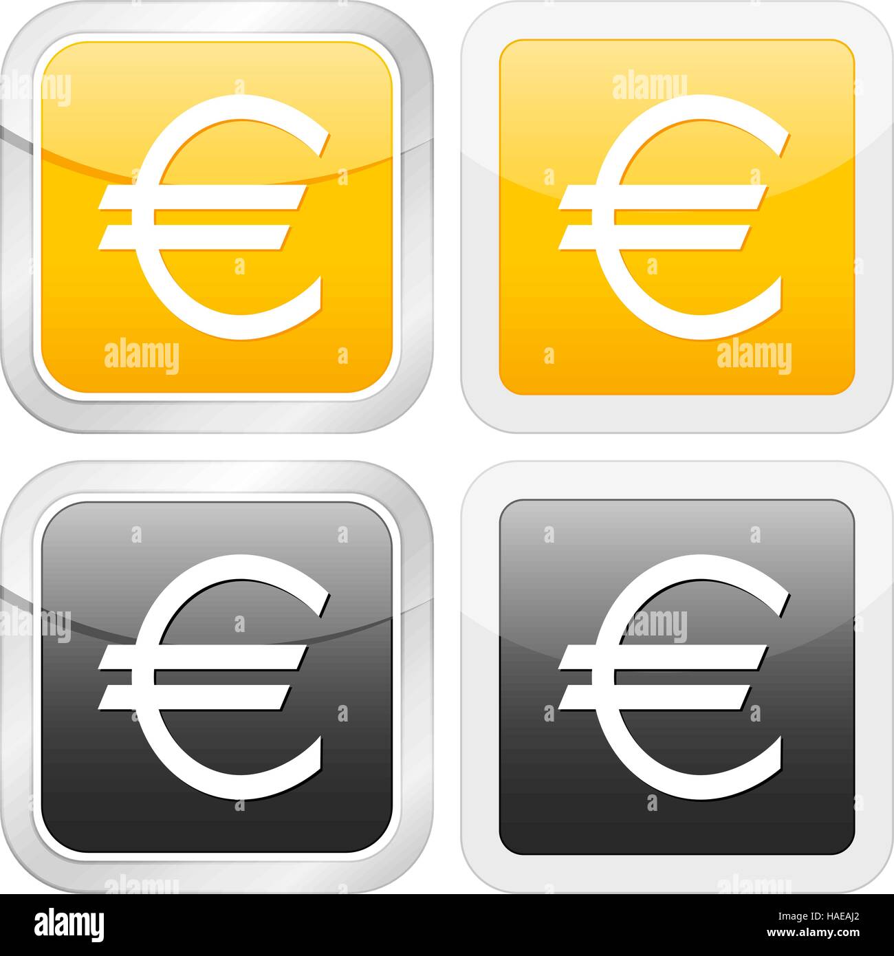 square icon euro set on white background. Vector illustration Stock ...