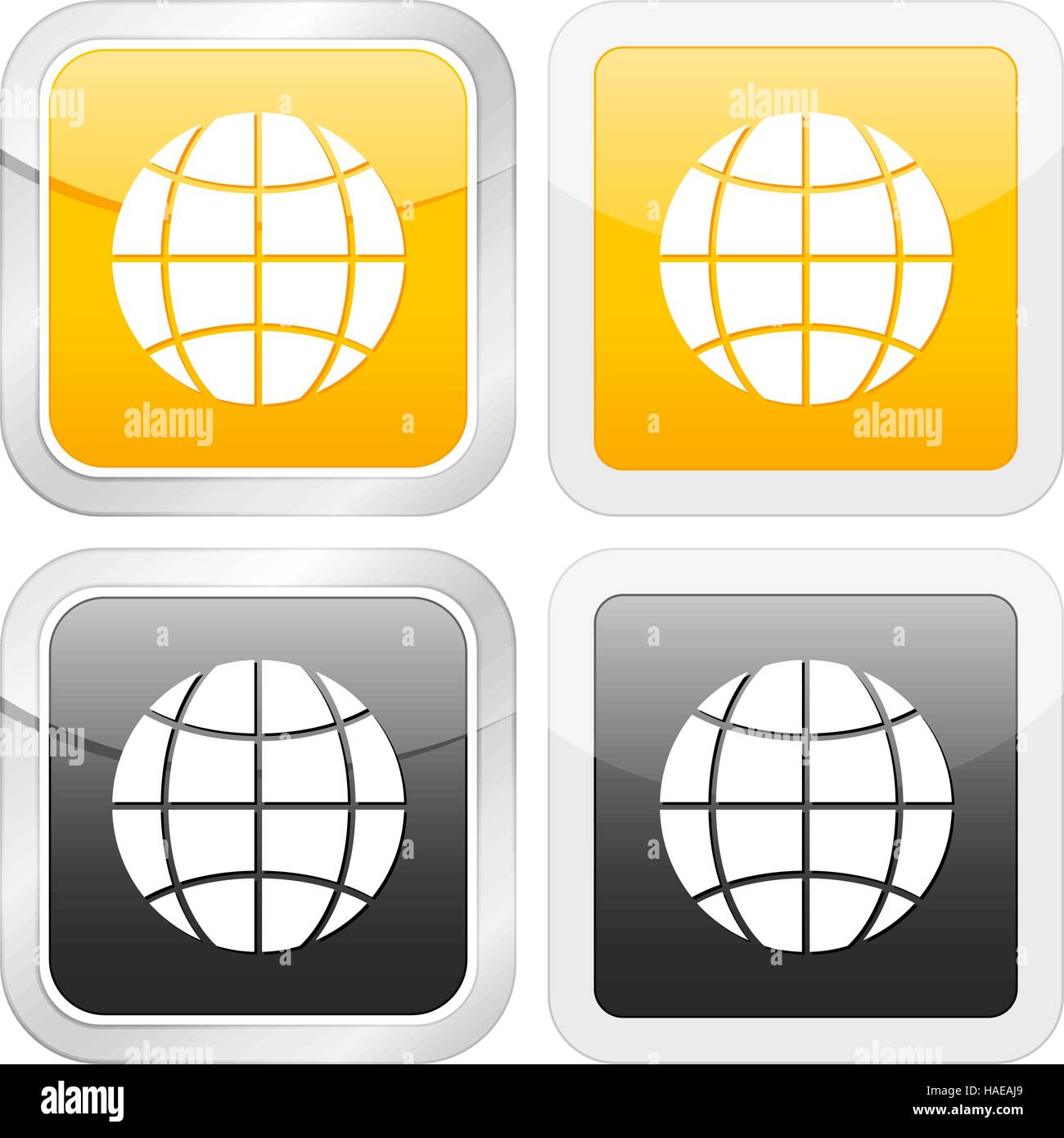 square icon globe set on white background. Vector illustration Stock ...