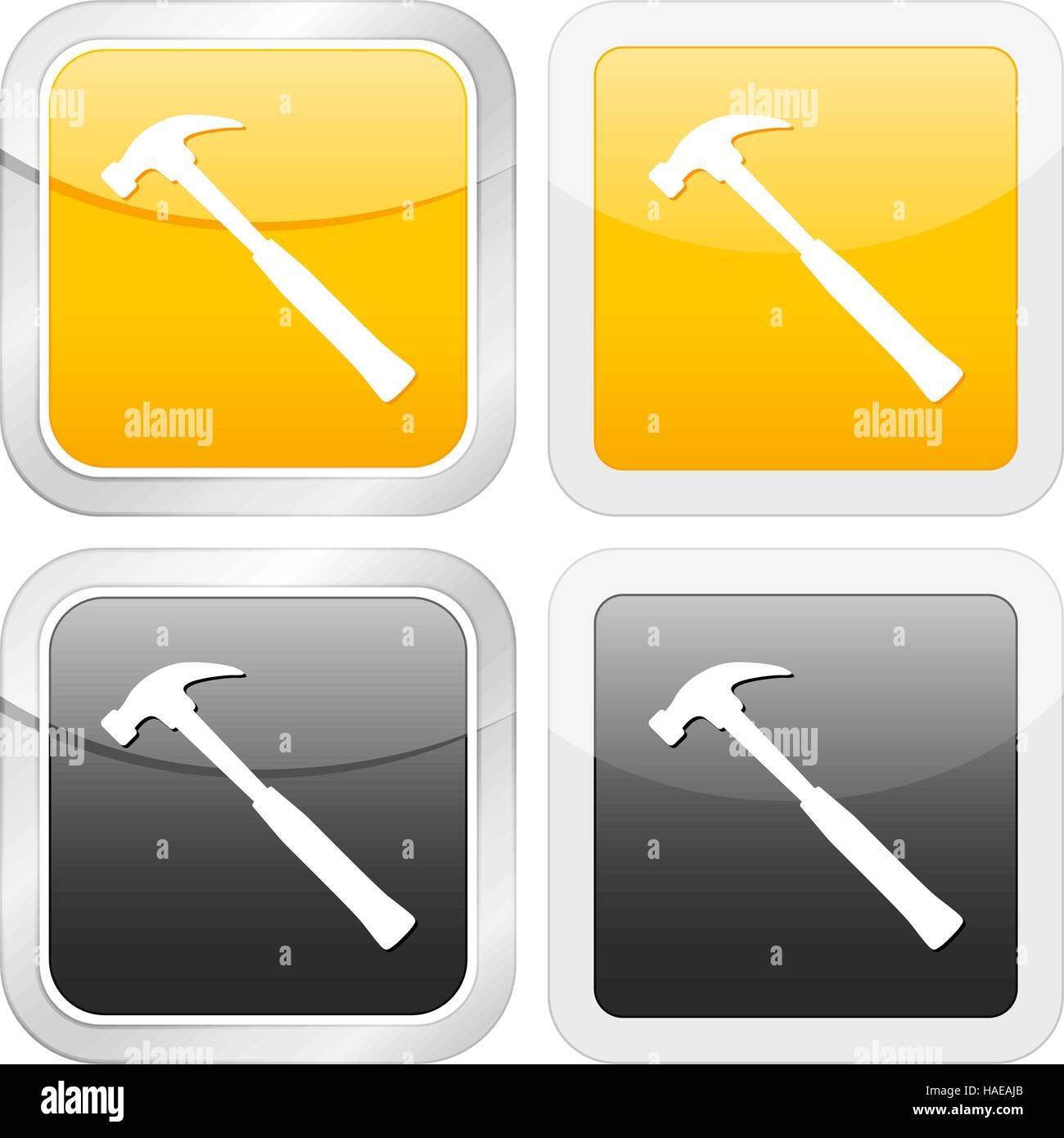 square icon hammer set on white background. Vector illustration Stock ...