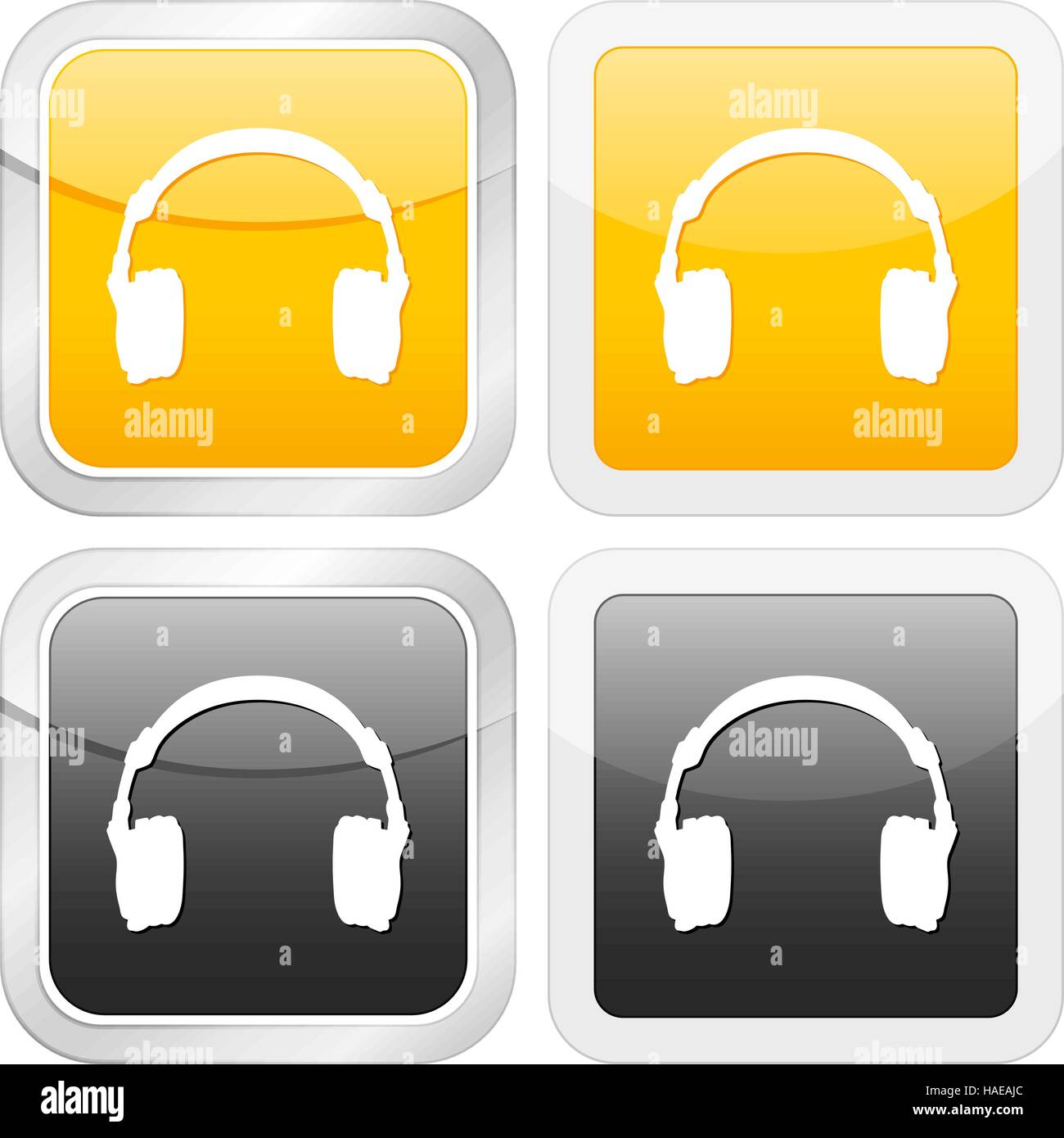 square icon headphone set on white background. Vector illustration ...