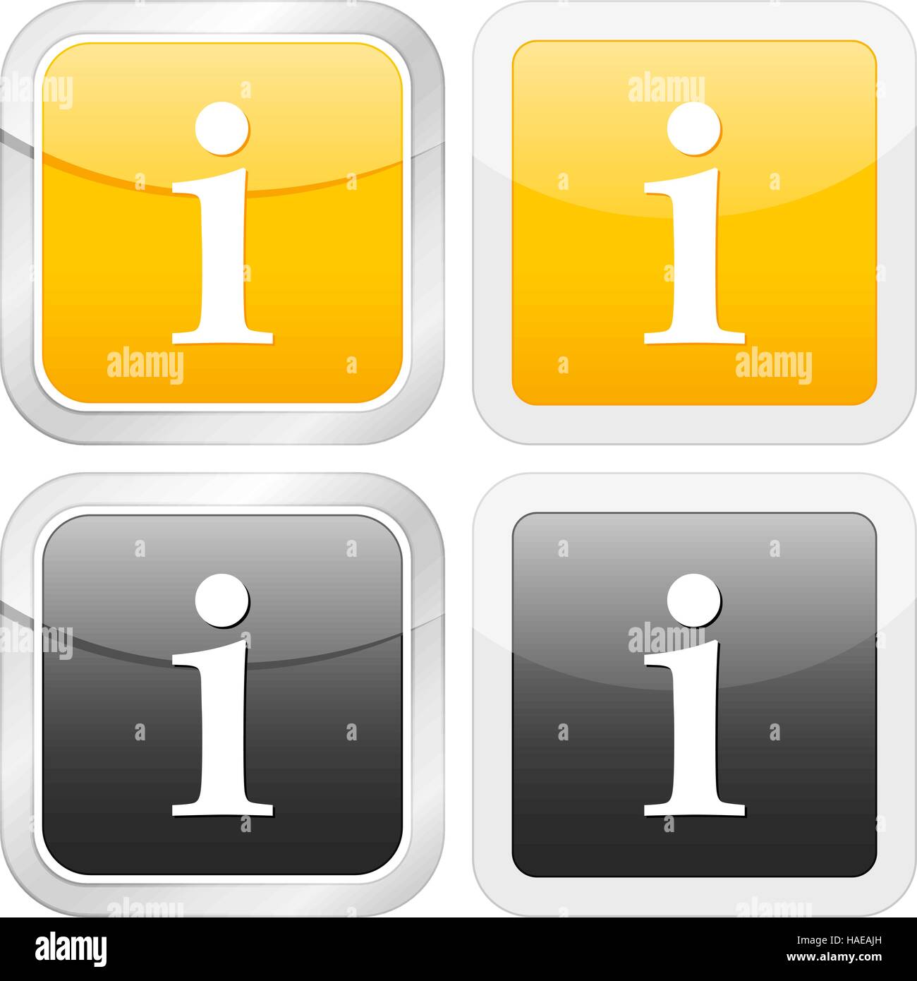 square icon info set on white background. Vector illustration Stock ...