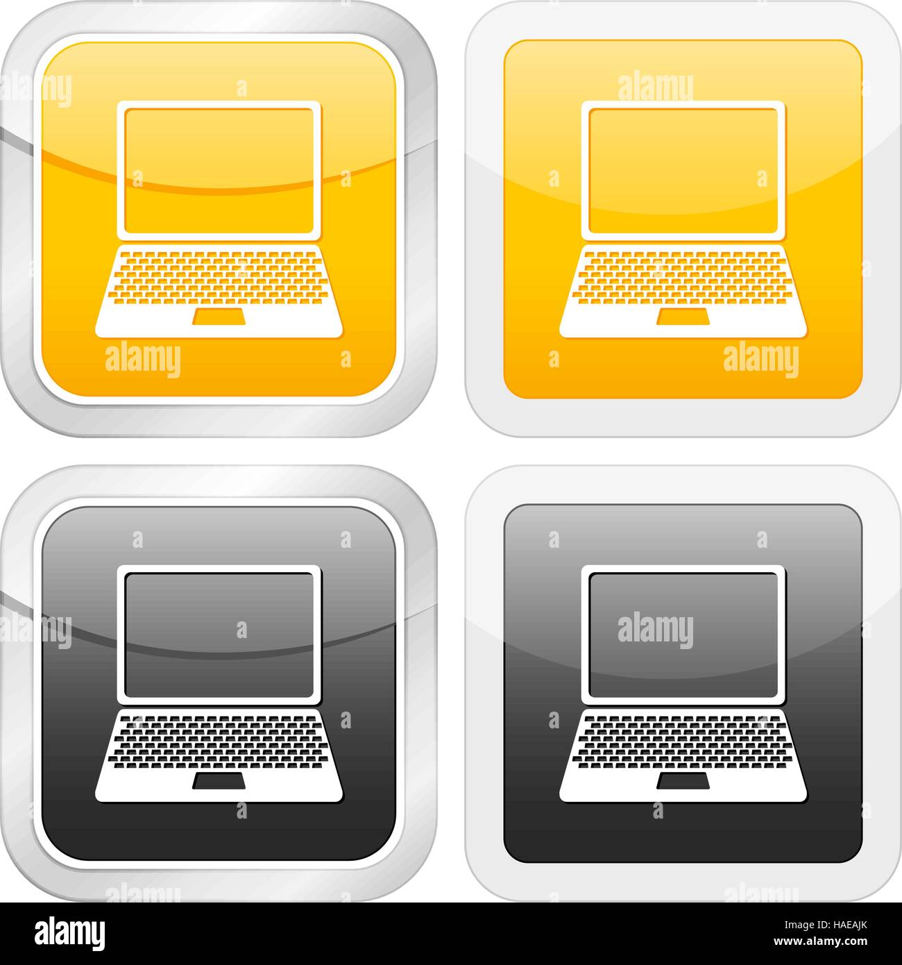 square icon laptop set on white background. Vector illustration Stock ...