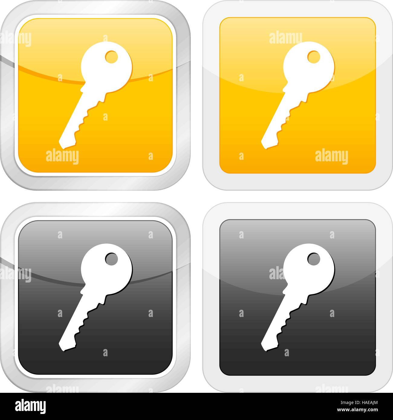 square icon key set on white background. Vector illustration Stock ...