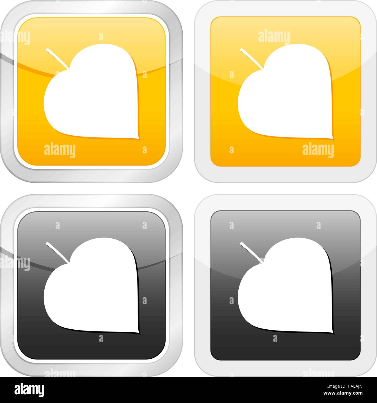 square icon leaf set on white background. Vector illustration Stock ...