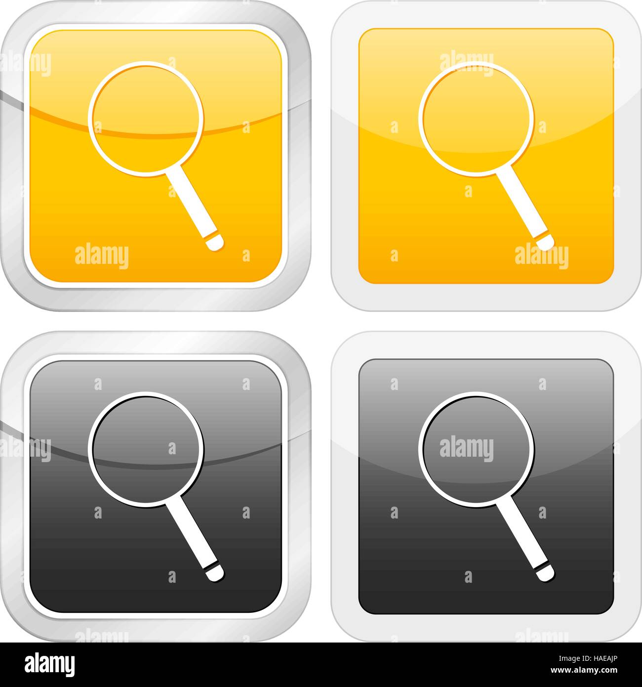 square icon magnifier set on white background. Vector illustration ...