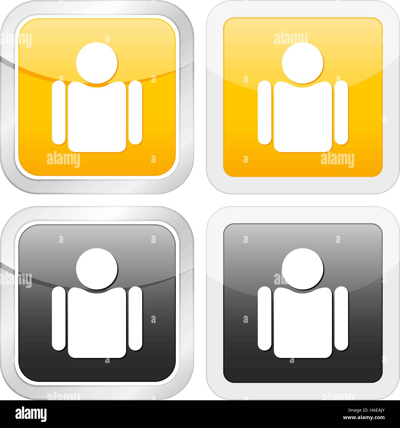 square icon man set on white background. Vector illustration Stock ...