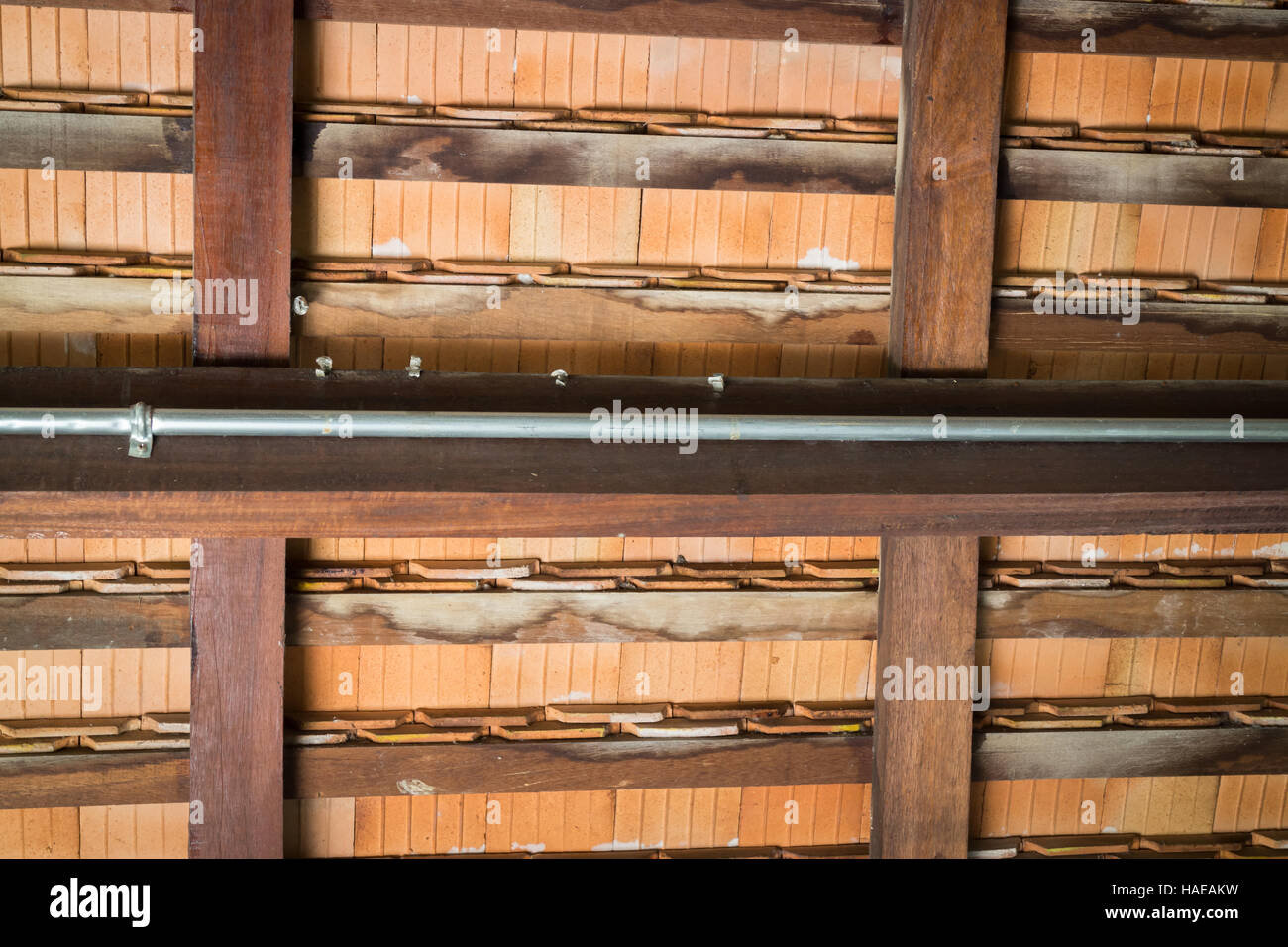 Interior construction of wooden roof , stock photo Stock Photo - Alamy