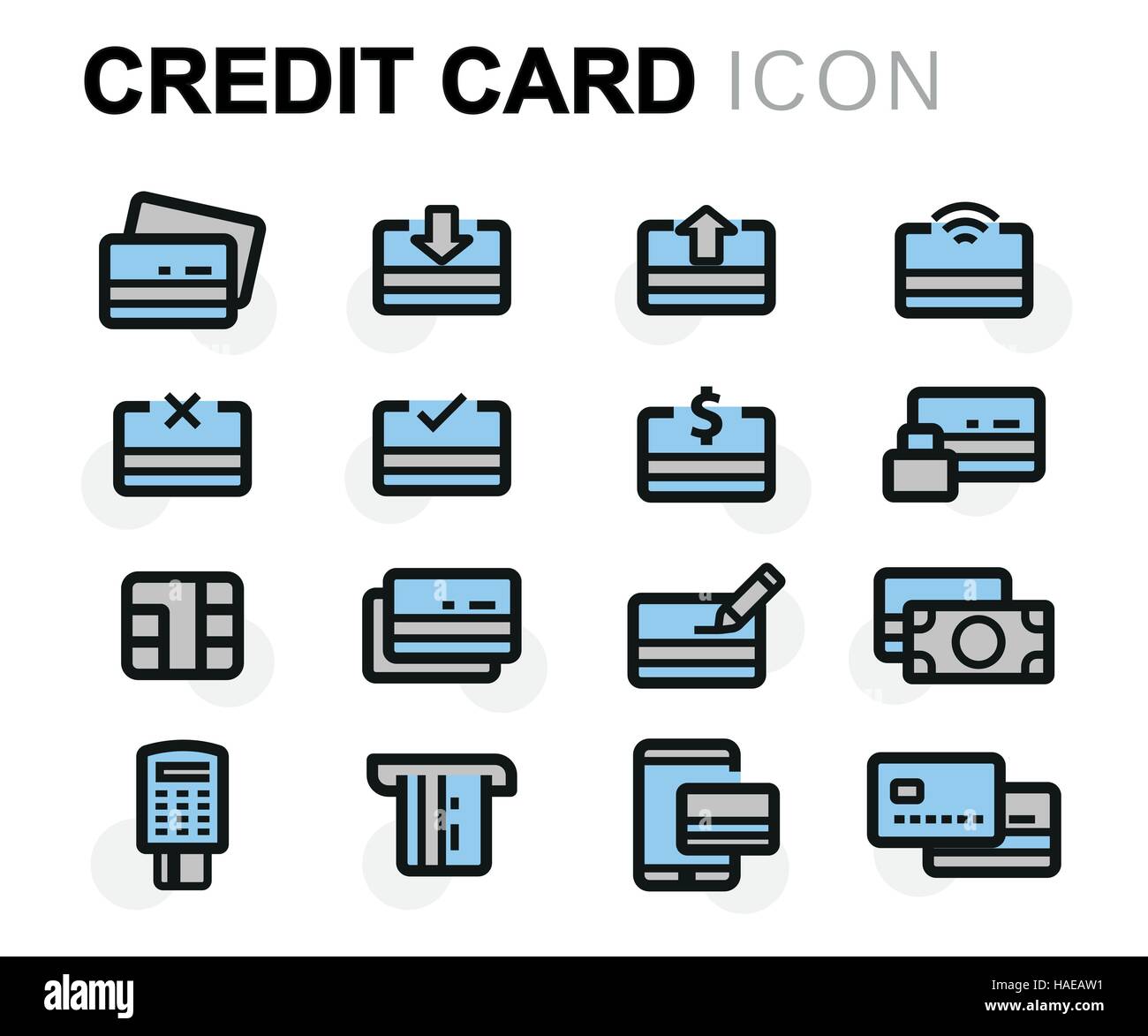 Vector flat credit card icons set on white background Stock Vector ...