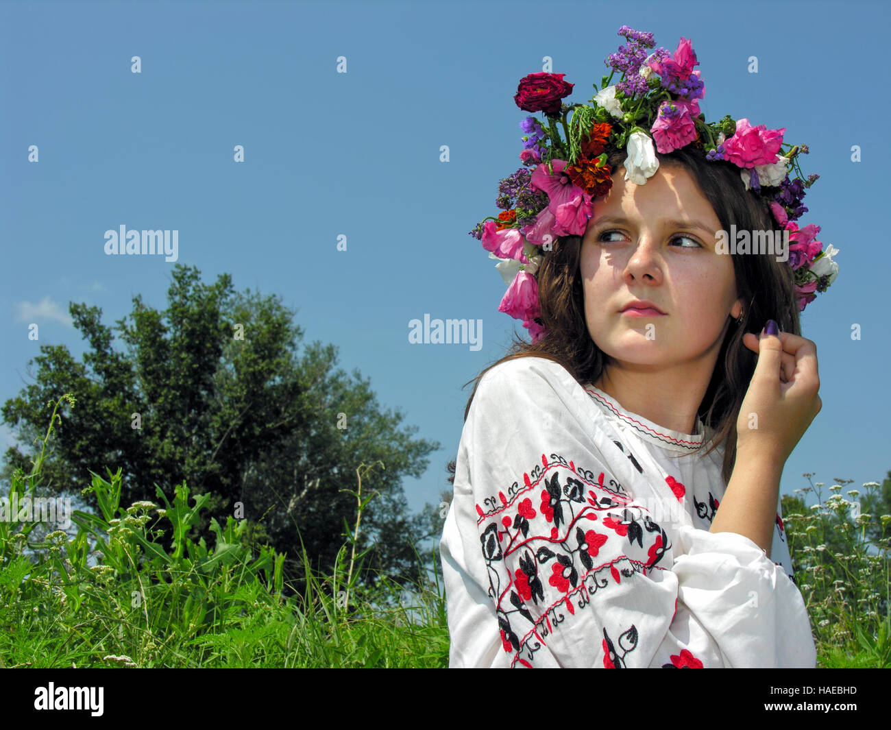 Cute girl in ukrainian national hi-res stock photography and images - Alamy
