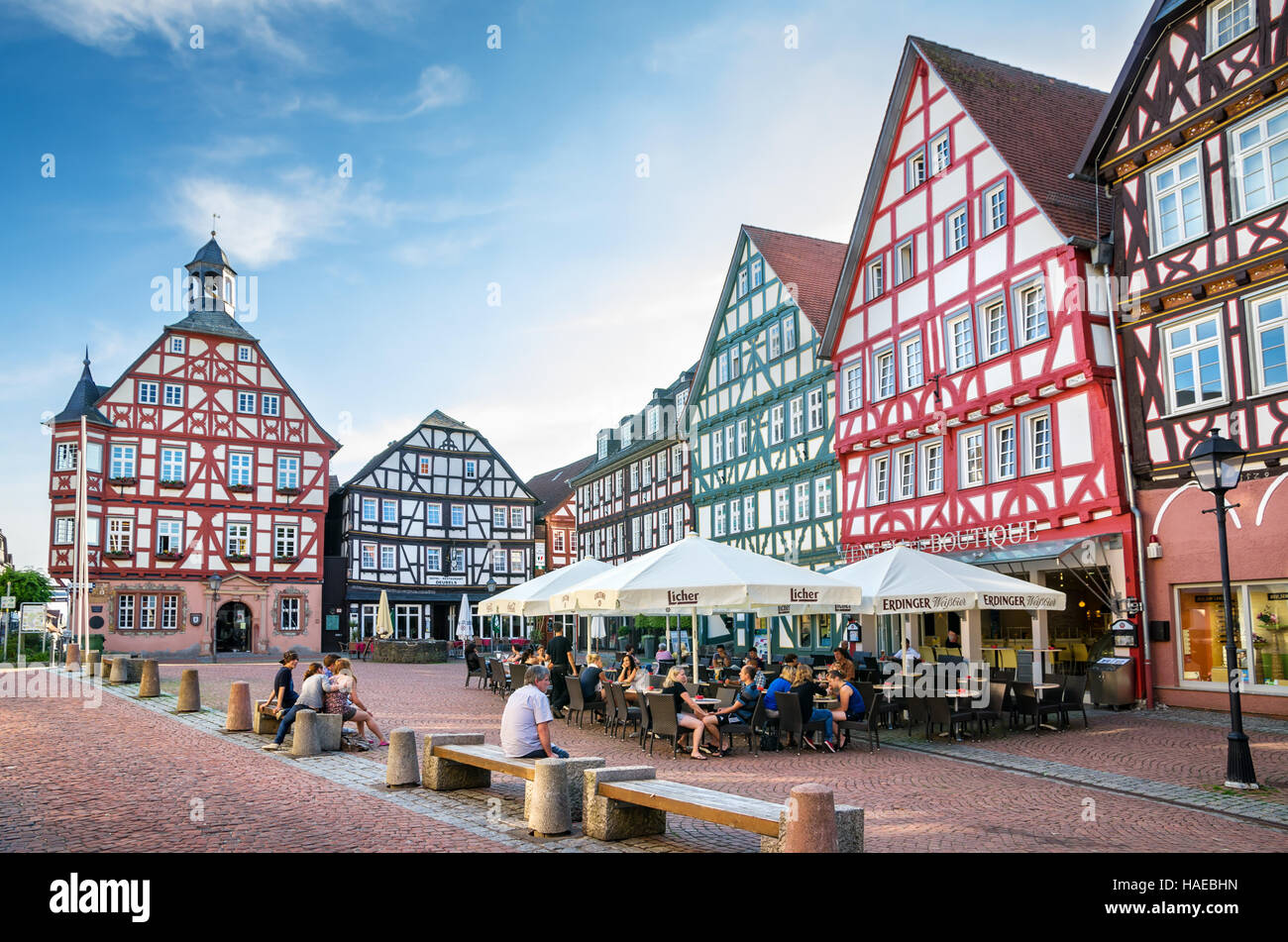 Market Square. Grunberg, Hesse, Germany Stock Photo - Alamy