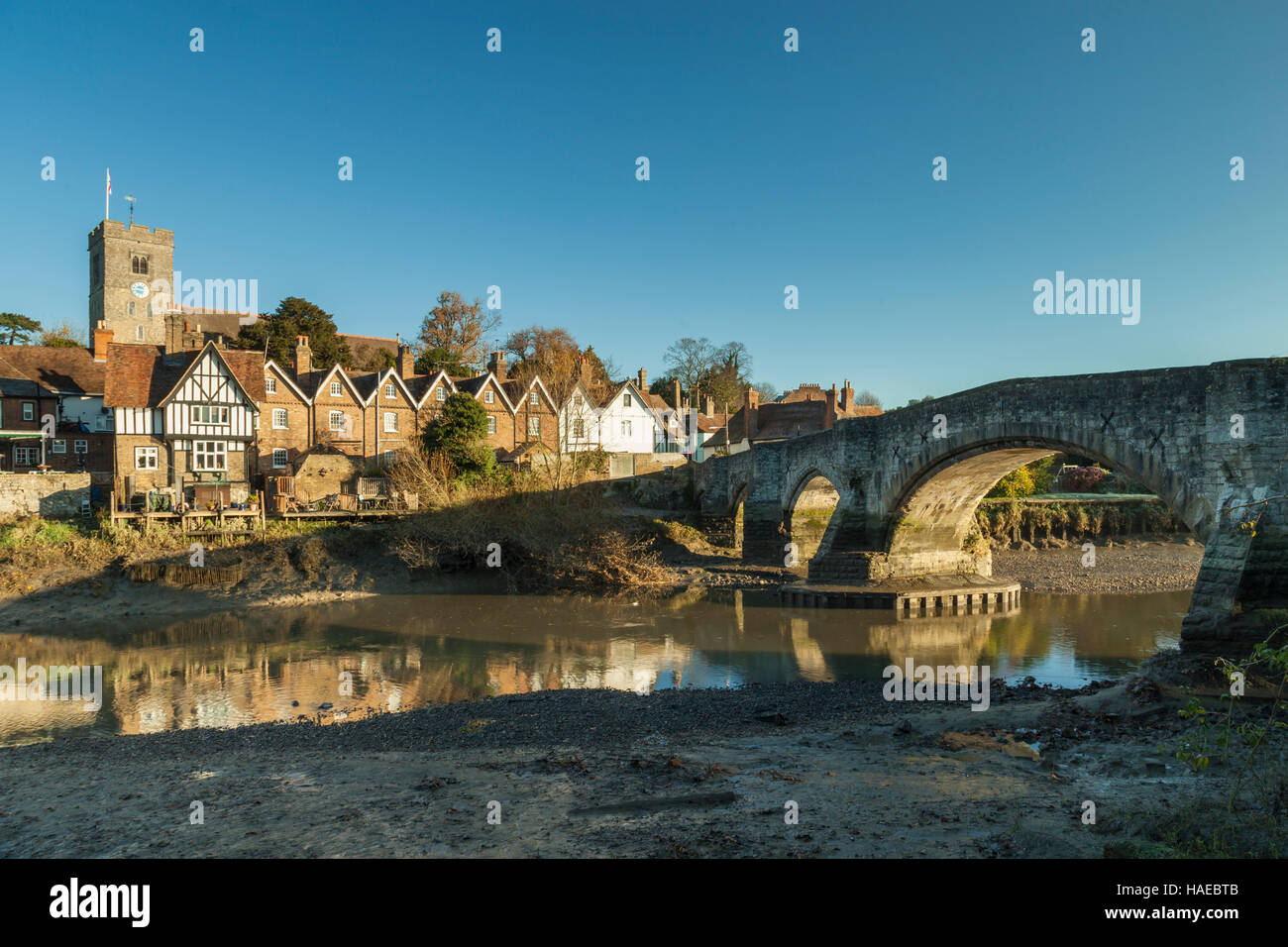 Autumn morning in the picturesque village of Aylesford, Kent, England ...