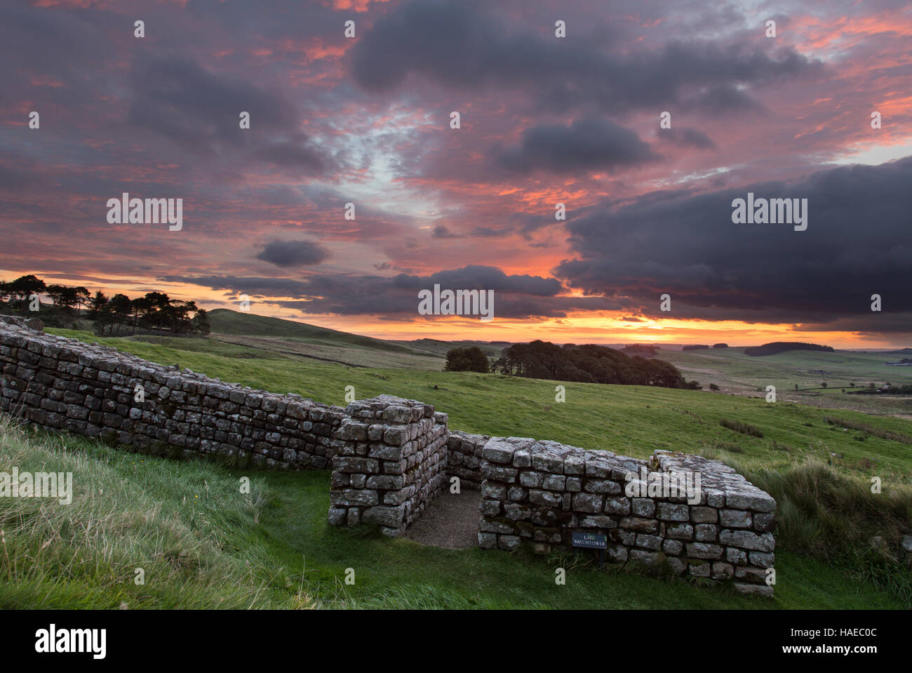 Housesteads Roman Fort, Hadrian's Wall - remains of a late watchtower ...