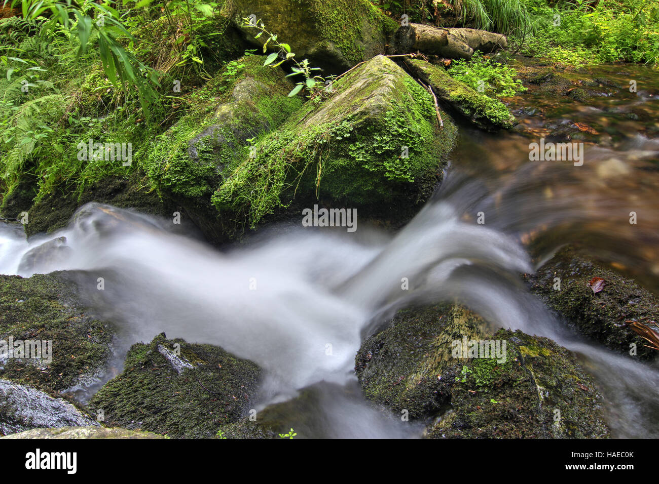 Water flowing over rocks - long exposure Stock Photo - Alamy
