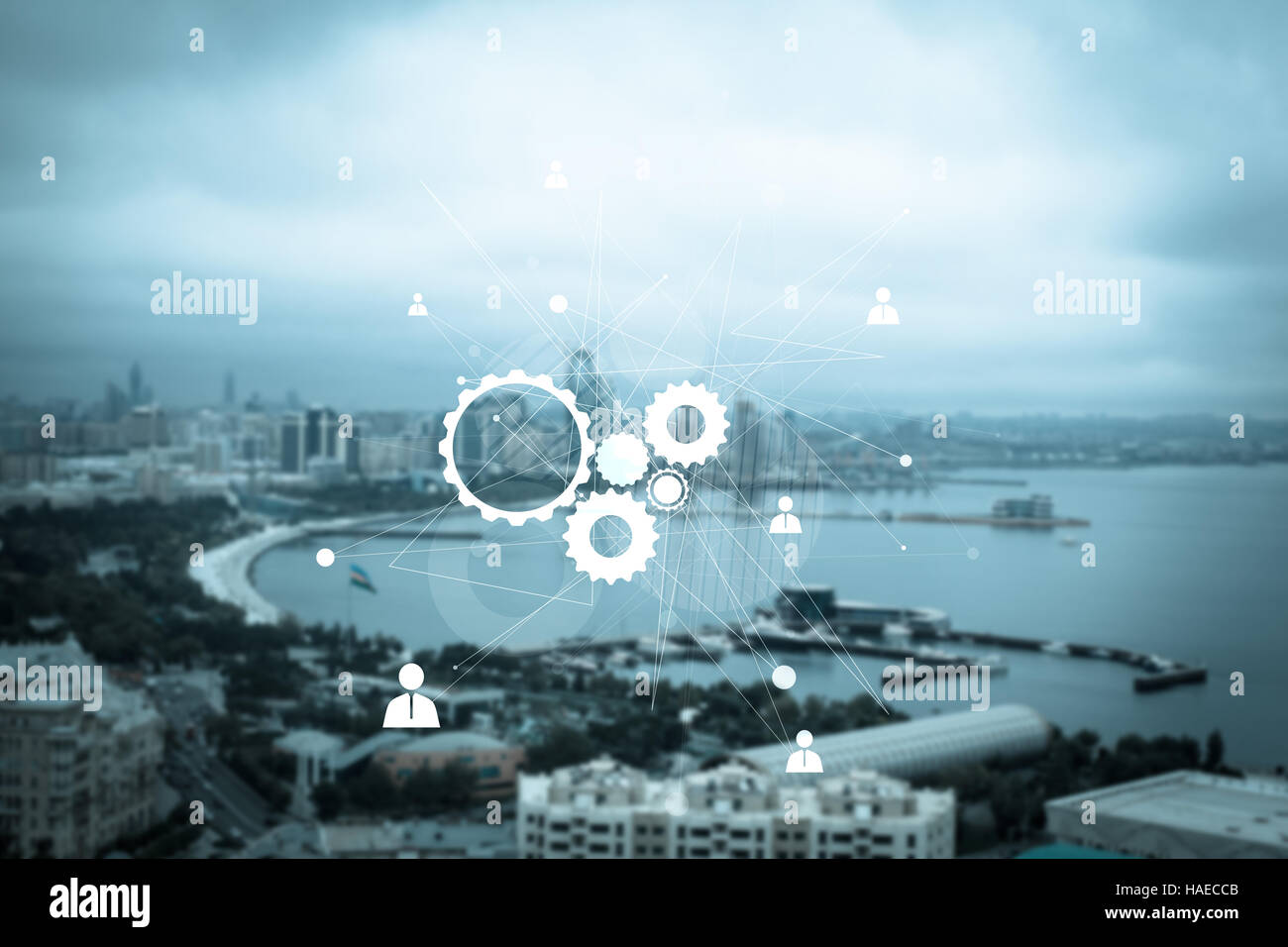 Abstract particle and human connection Stock Photo - Alamy