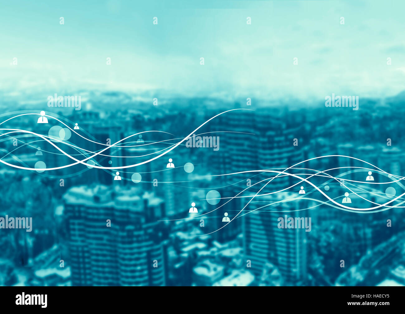 Abstract particle and human connection Stock Photo - Alamy