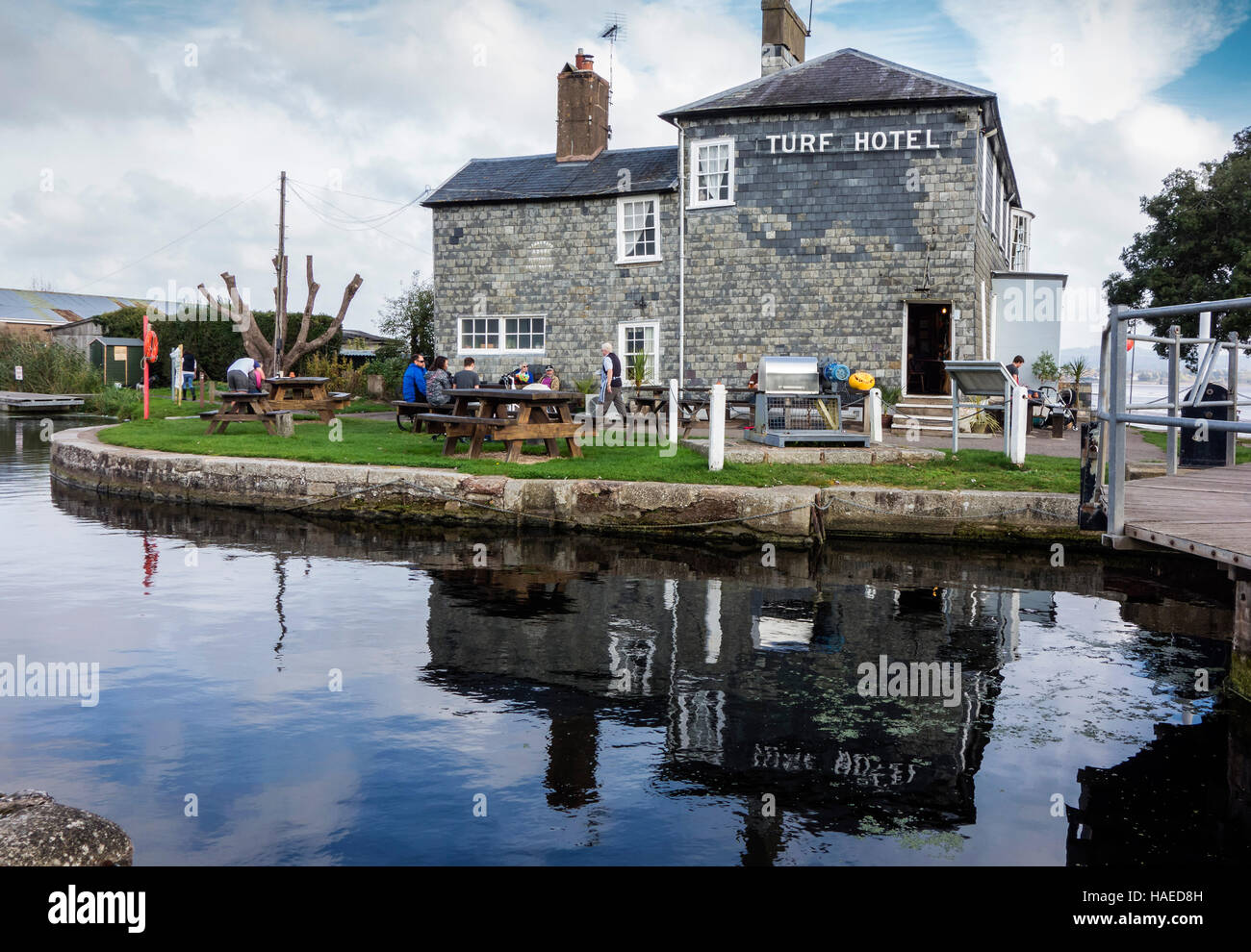 The Turf Hotel and Exeter Canal, Exminster, Devon, UK Stock Photo - Alamy