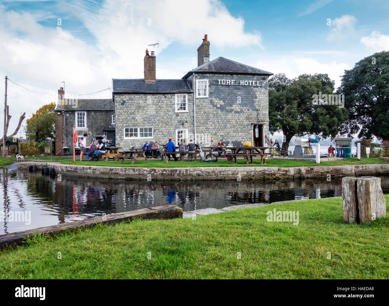 The Turf Hotel and Exeter Canal, Exminster, Devon, UK Stock Photo - Alamy