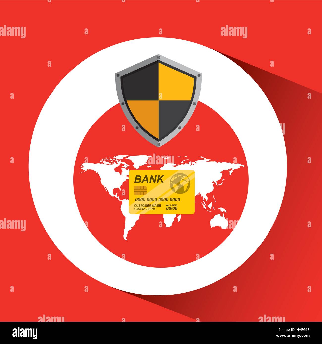 credit card banking safe shield protection vector illustration eps 10 ...