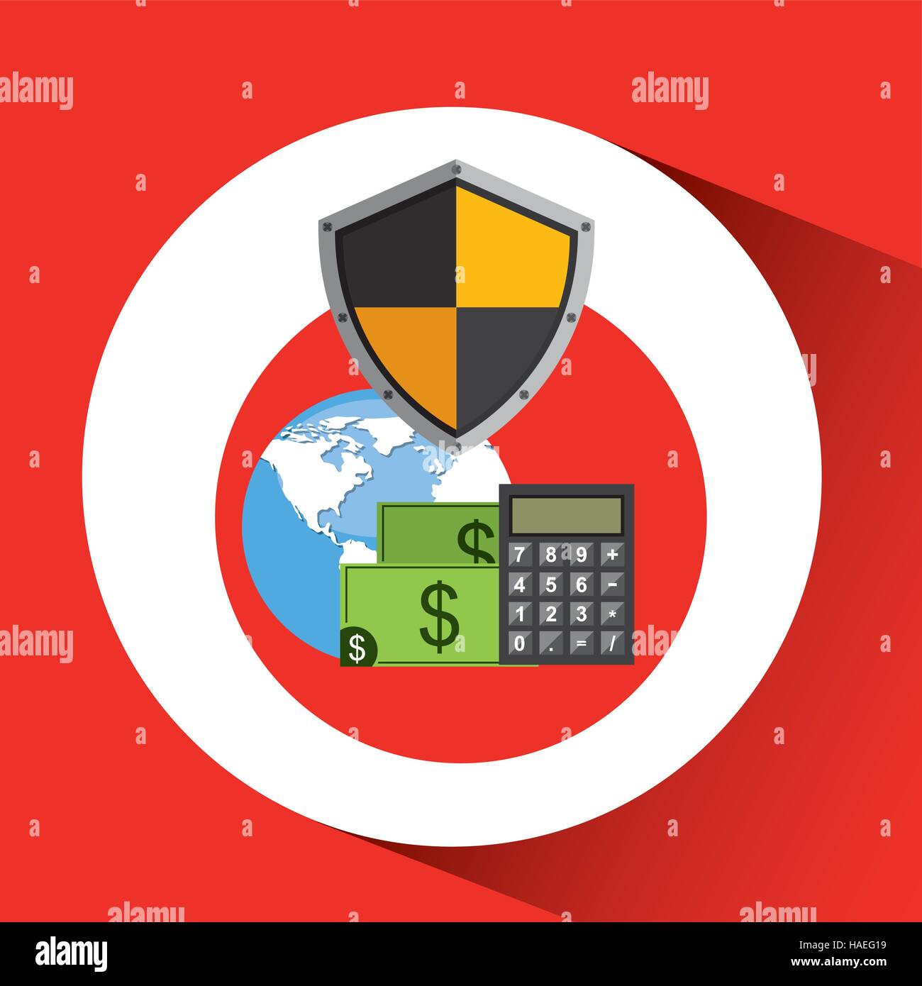 global finance banking safe shield protection vector illustration eps ...