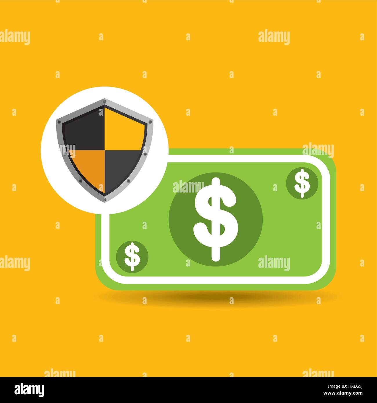 hand hold banknote shield protection vector illustration eps 10 Stock ...