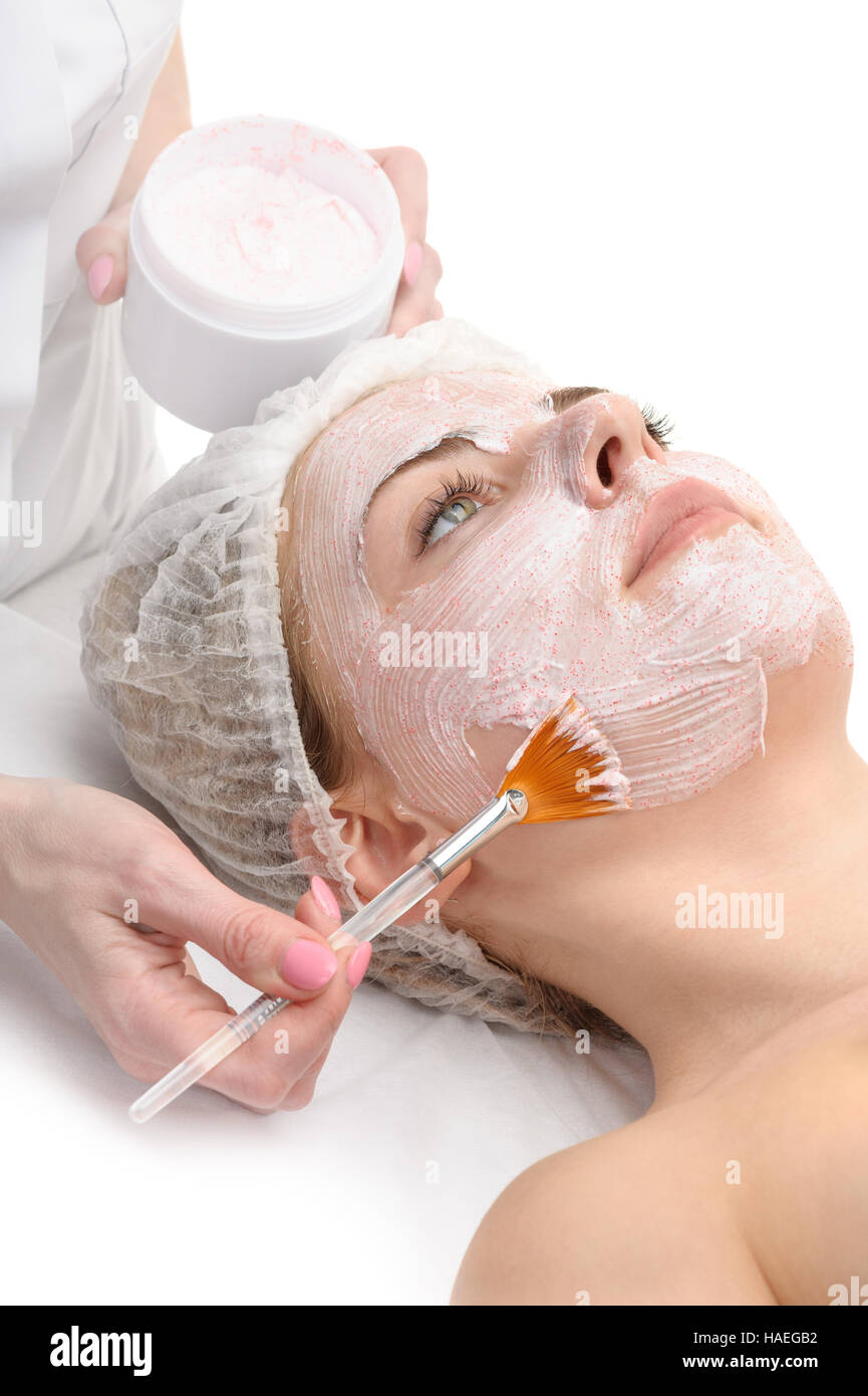 Woman facial mask relaxing treatment hi-res stock photography and ...