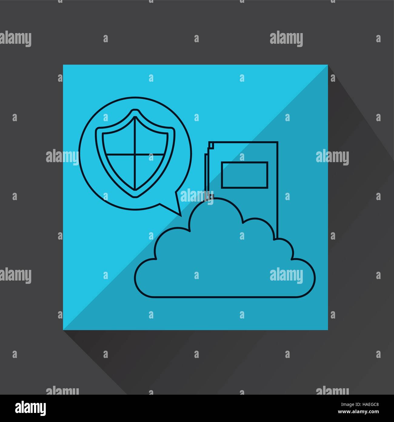 file folder cloud shield protection vector illustration eps 10 Stock ...