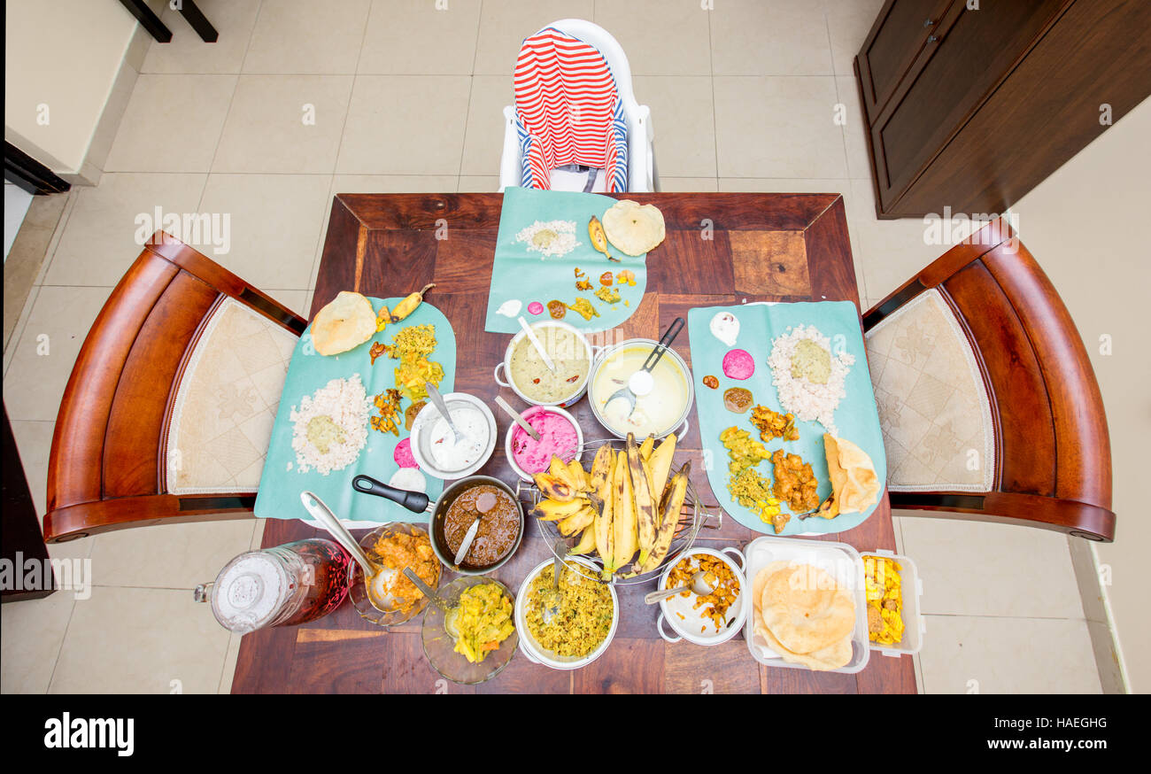 Kerala style meal for a small family. Traditional style veg food from ...
