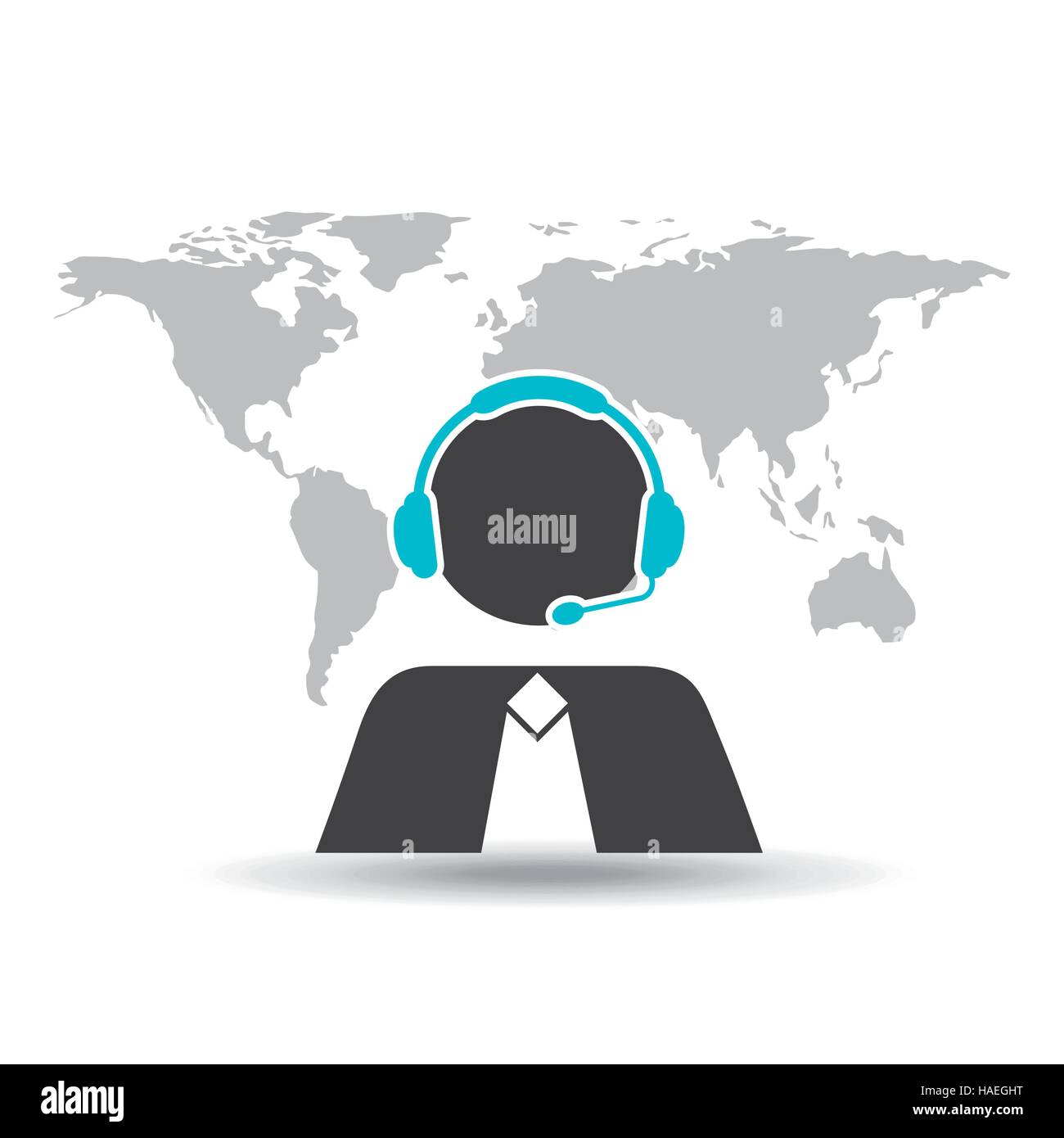 support operator silhouette man global service vector illustration eps ...