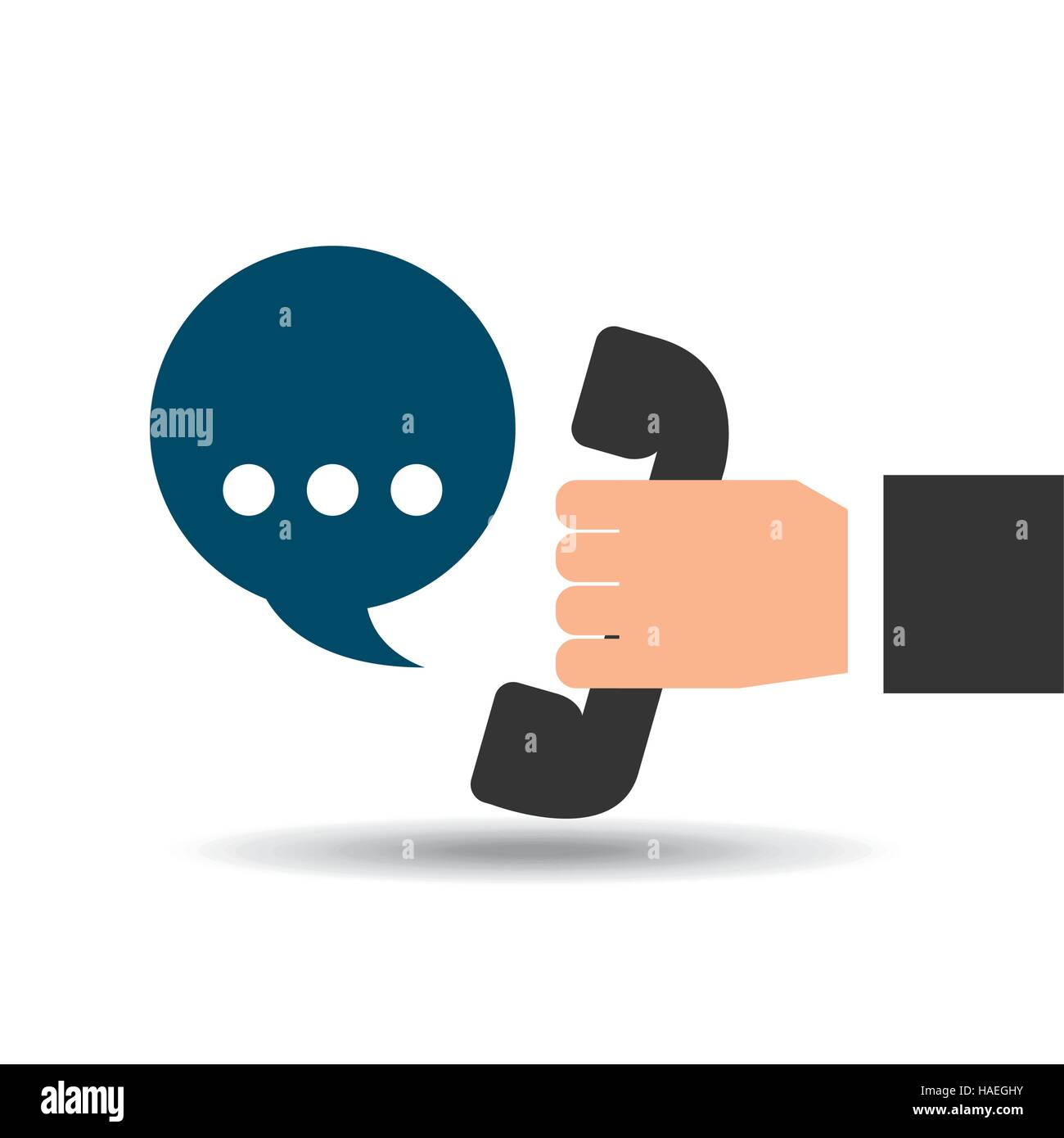 hand holds telephone service support vector illustration eps 10 Stock ...