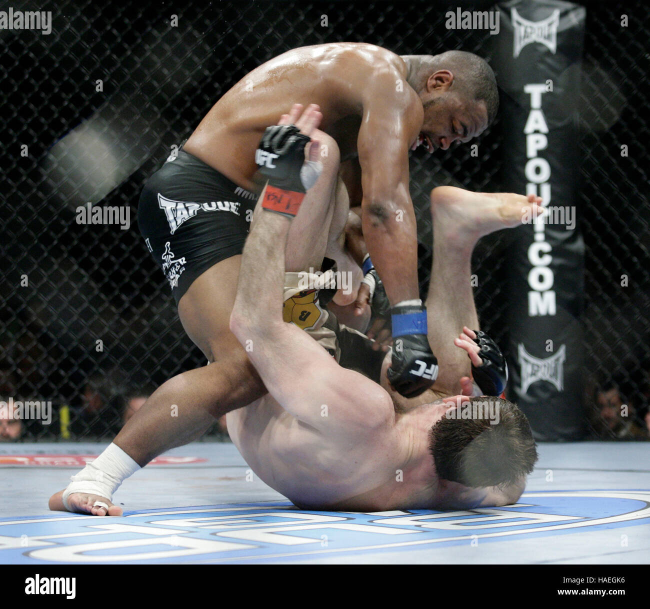 Rashad Evans, top, fights Forrest Griffin during UFC 92 at the MGM ...