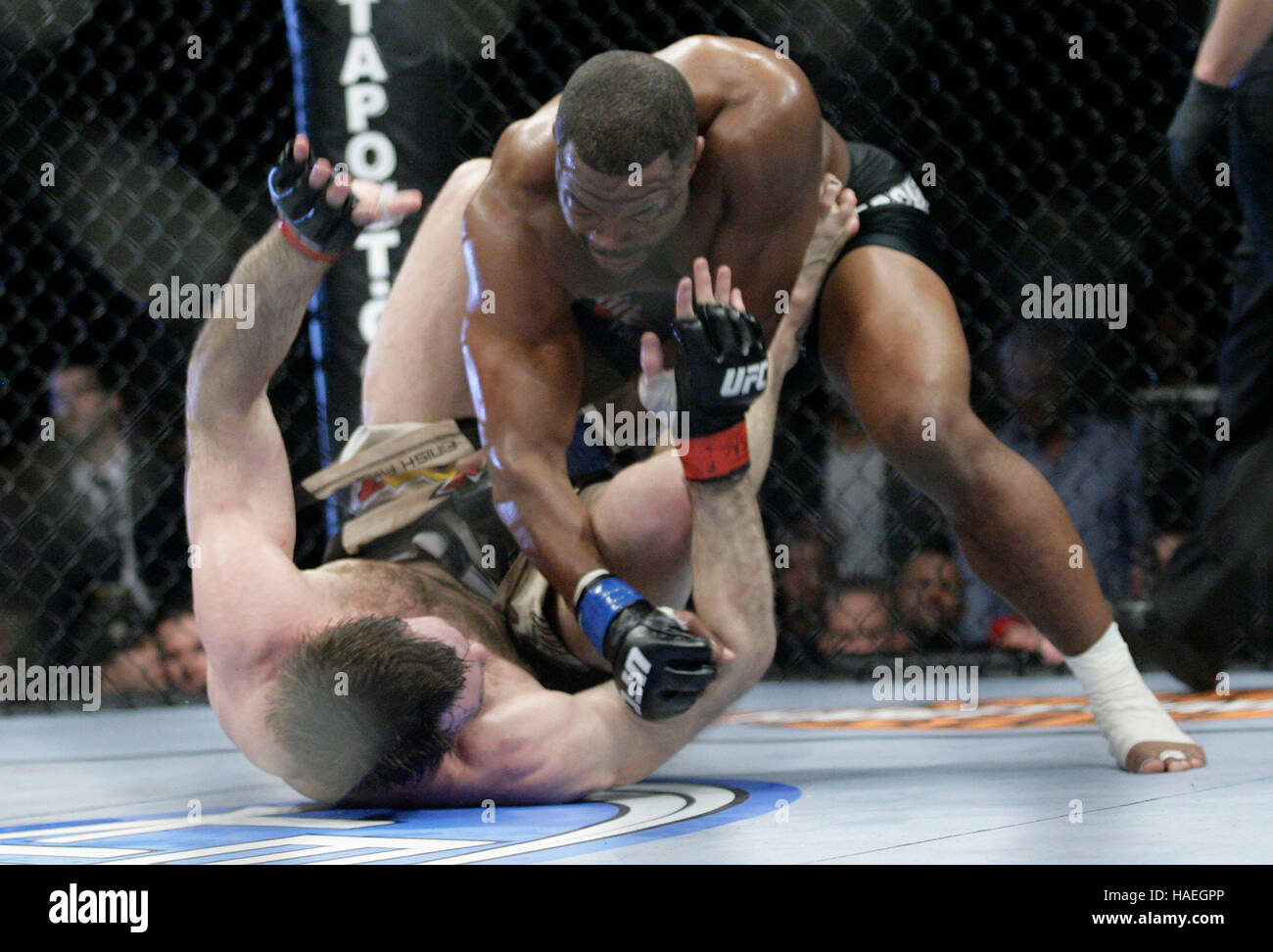 Rashad Evans, top, fights Forrest Griffin during UFC 92 at the MGM ...