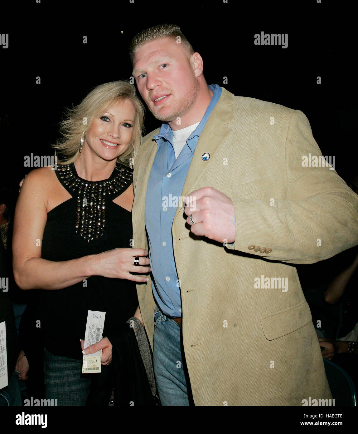 Brock Lesnar, right, and his wife, Sable during UFC 92 at the MGM Grand ... Brock Lesnar, right, and his wife, Sable during UFC 92 at the MGM Grand ...