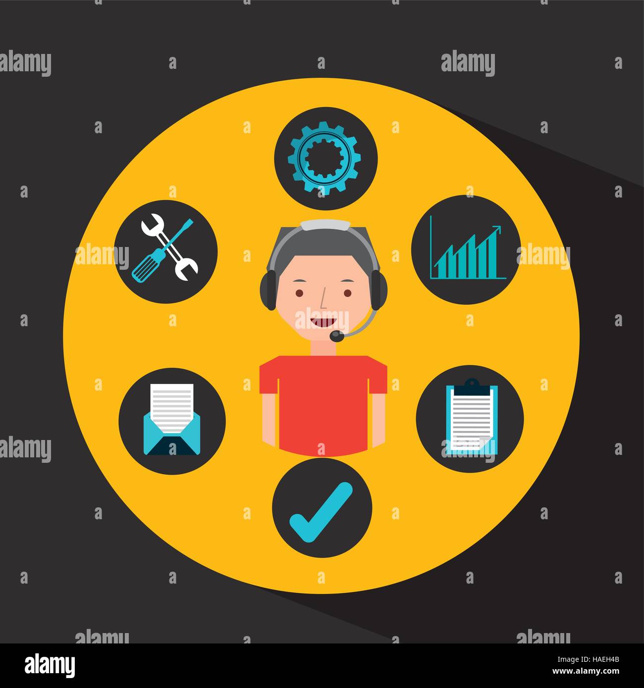 Male headset business shirt Stock Vector Images - Alamy