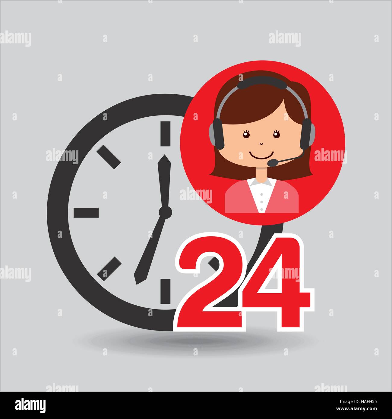 female call center 24 clock service vector illustration eps 10 Stock ...