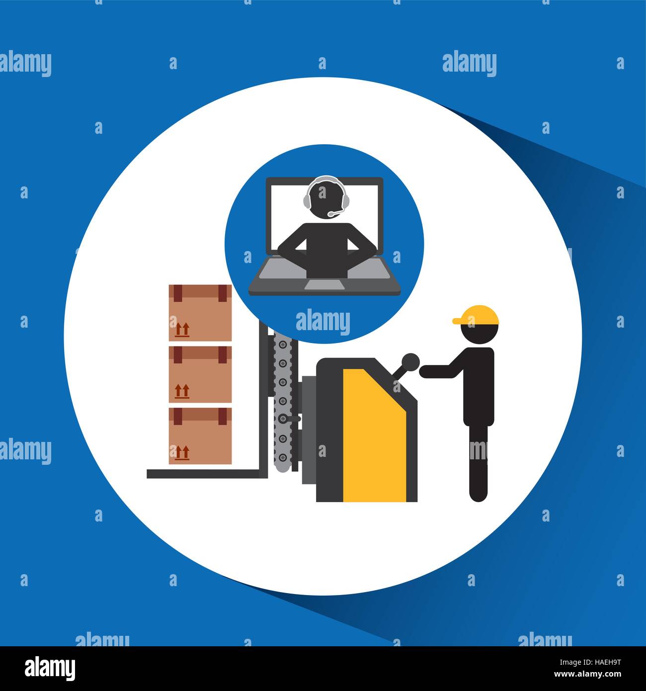 delivery call centre operator online process vector illustration eps 10 ...