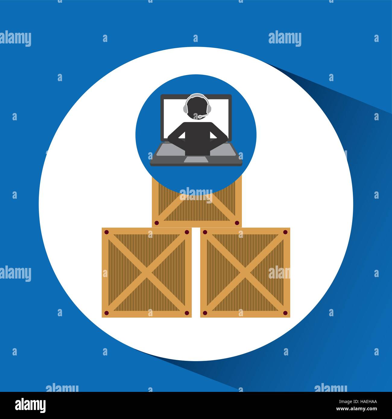 delivery call centre operator online boxes vector illustration eps 10 ...