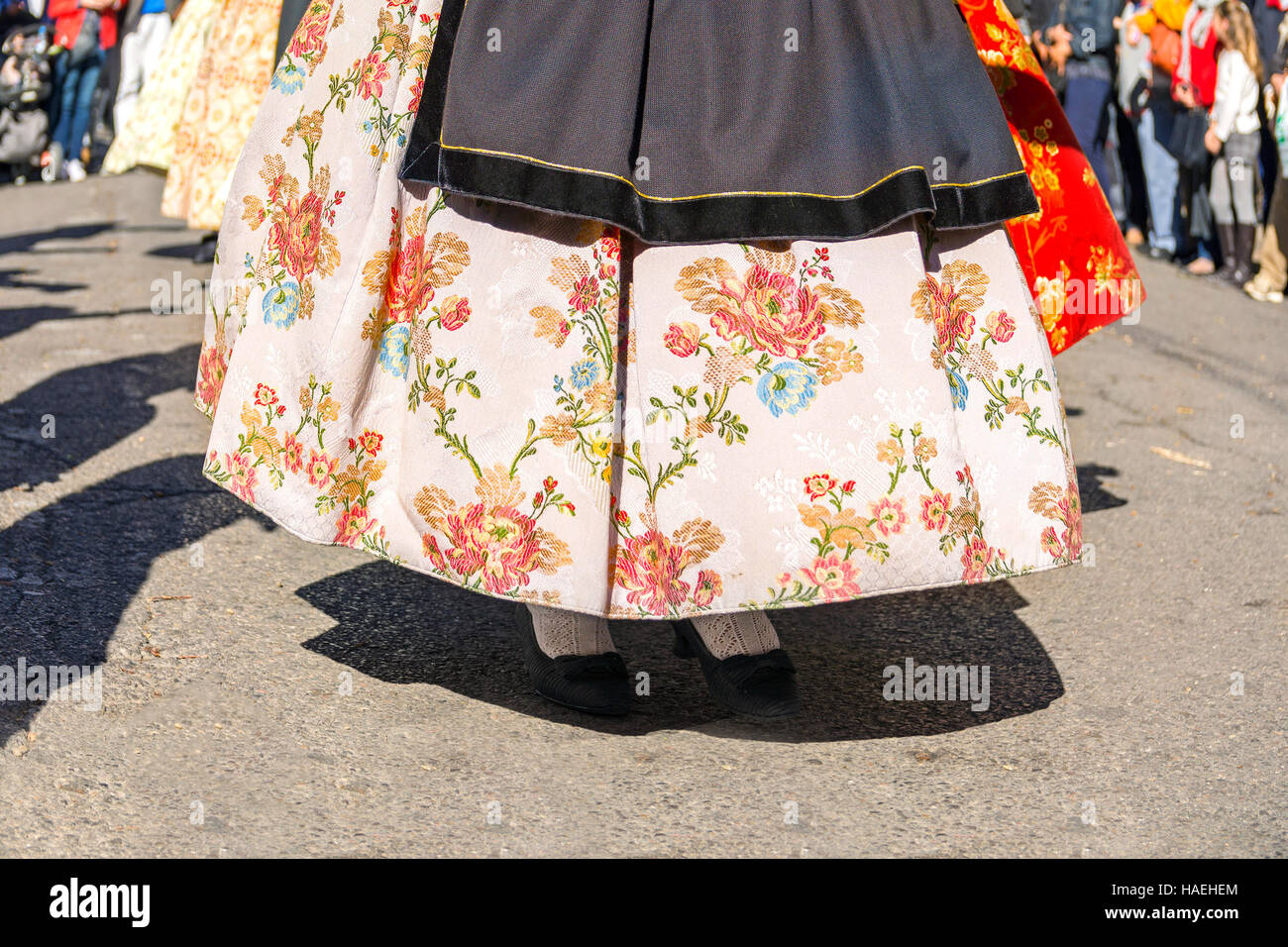 People in local costume, perform a traditional Spanish dance Stock ...