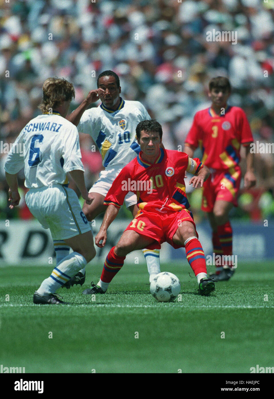 SCHWARZ MARTIN DAHLIN & HAGI ROMANIA V SWEDEN 10 July 1994 Stock Photo ...