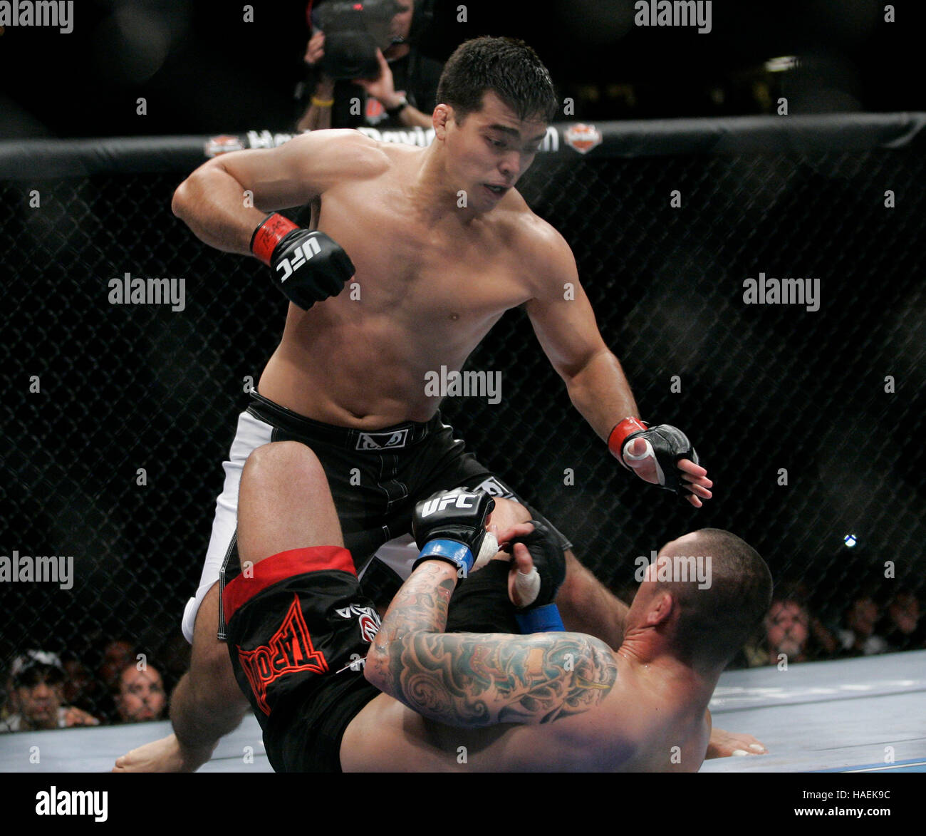 Lyoto Machida, top, fights Thiago Silva at UFC 94 at the MGM Grand ...