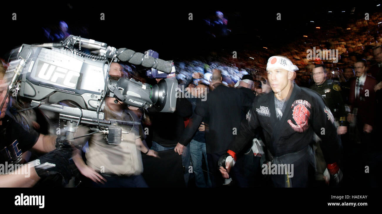 Georges St.-Pierre, right, before his fight with BJ Penn at the UFC 94 ...