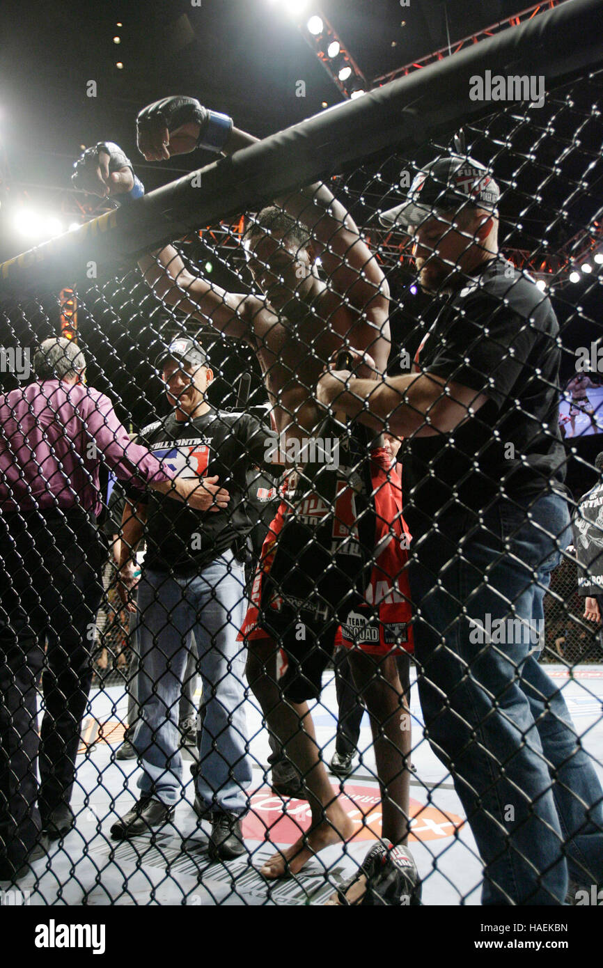 Jon Jones after his fight with Stephan Bonnar at UFC 94 at the MGM ...