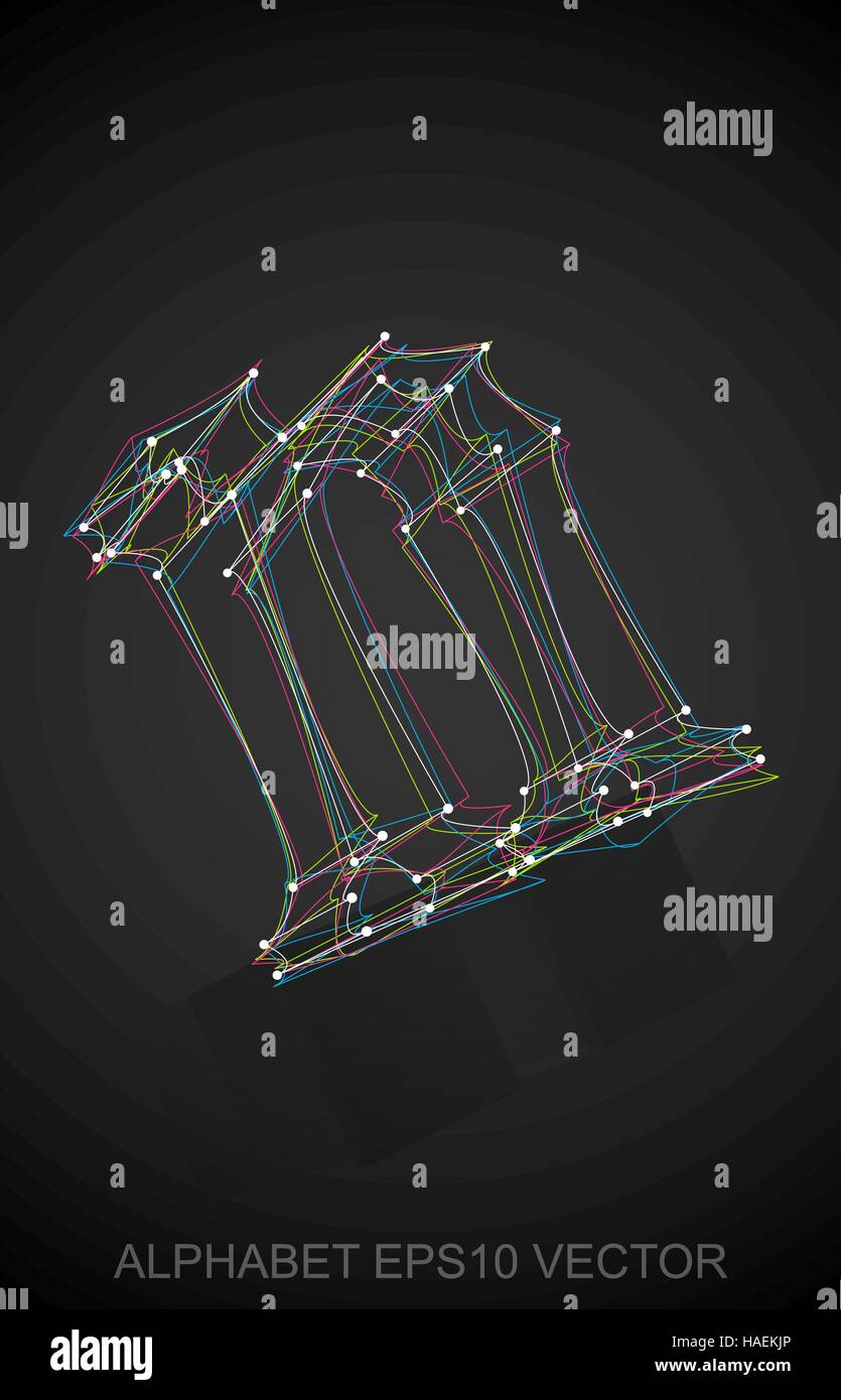 Abstract illustration of a Multicolor sketched 0 with Reflection. Hand ...